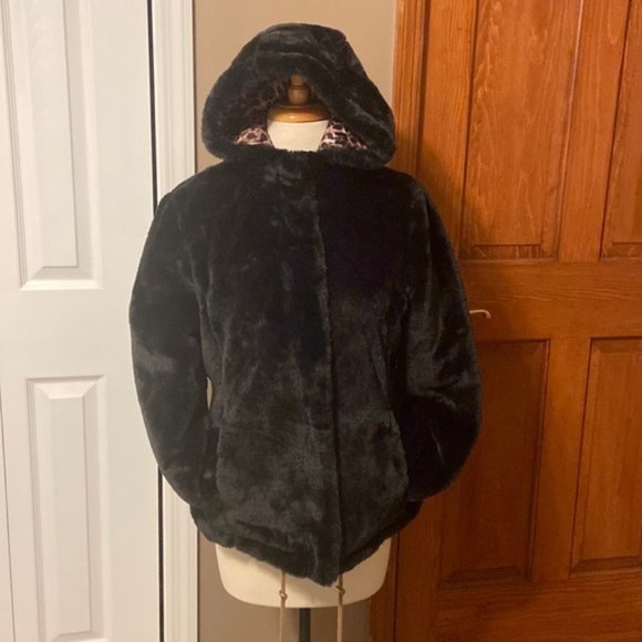 Jackets & Coats | Faux Fur Reversible Jacket With Hood | Poshmark